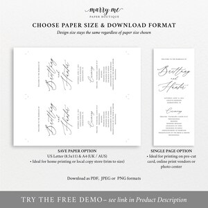 Wedding Program Template, Stylish Script, Editable Instant Download ...