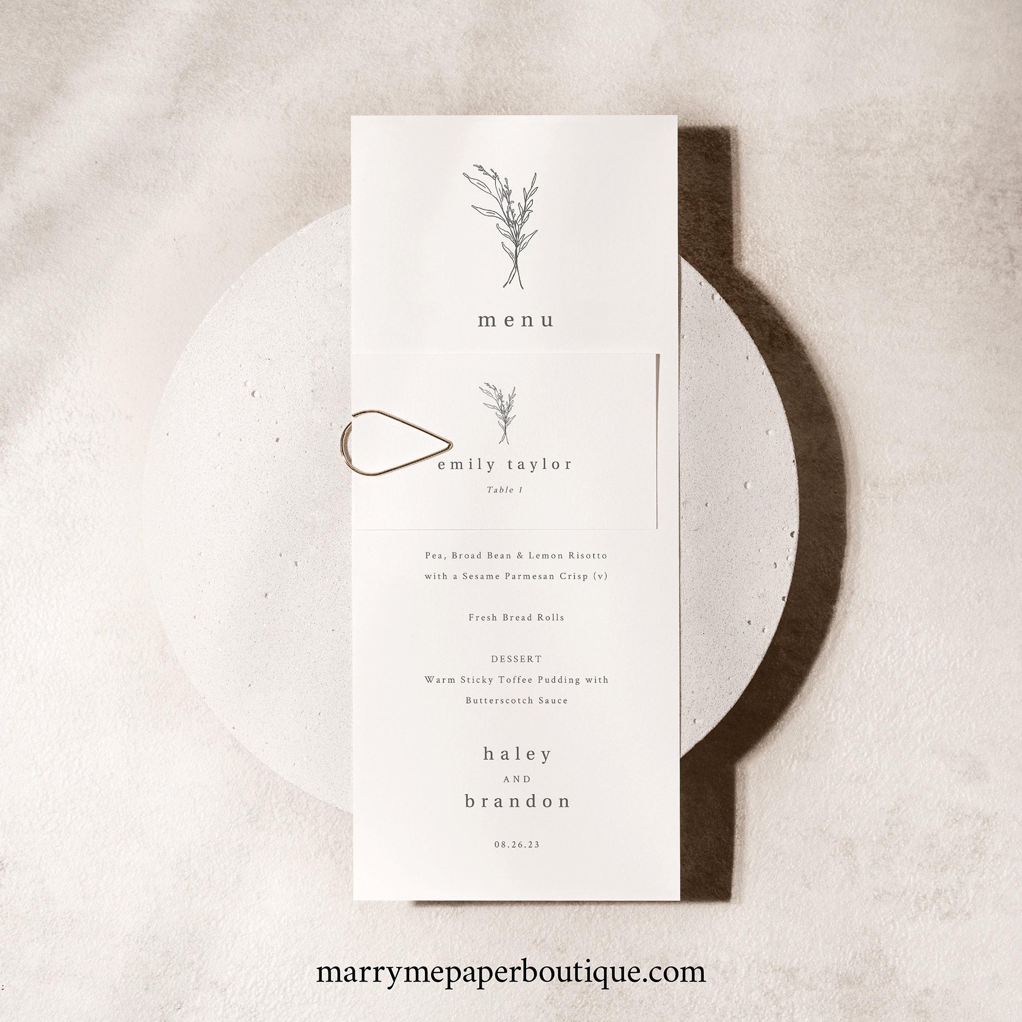 Personalized Menu Templett Printable Wedding Menu Template Elegant ...