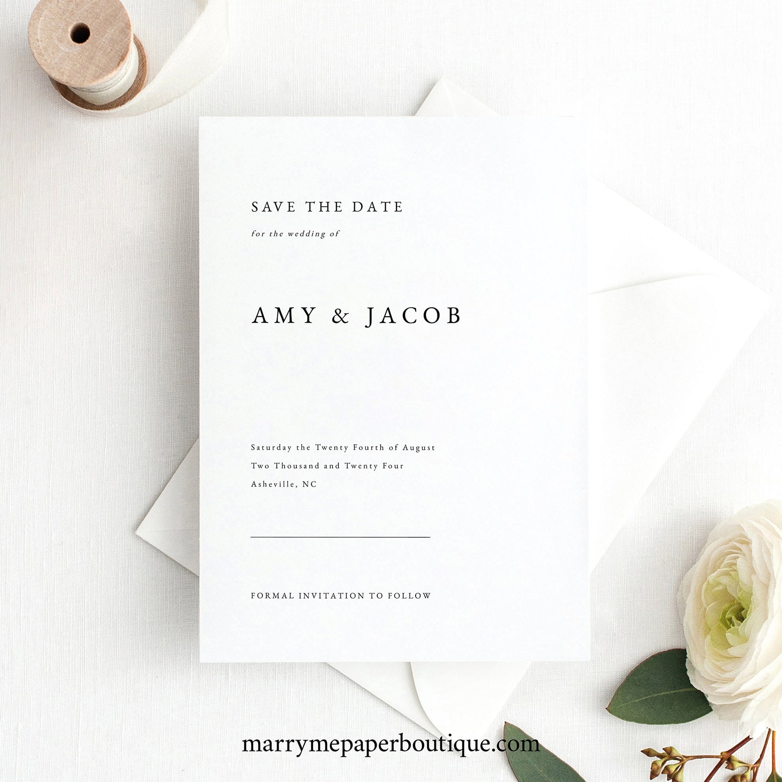 Classic Save the Date Template Simple Save Our Date Card - Etsy