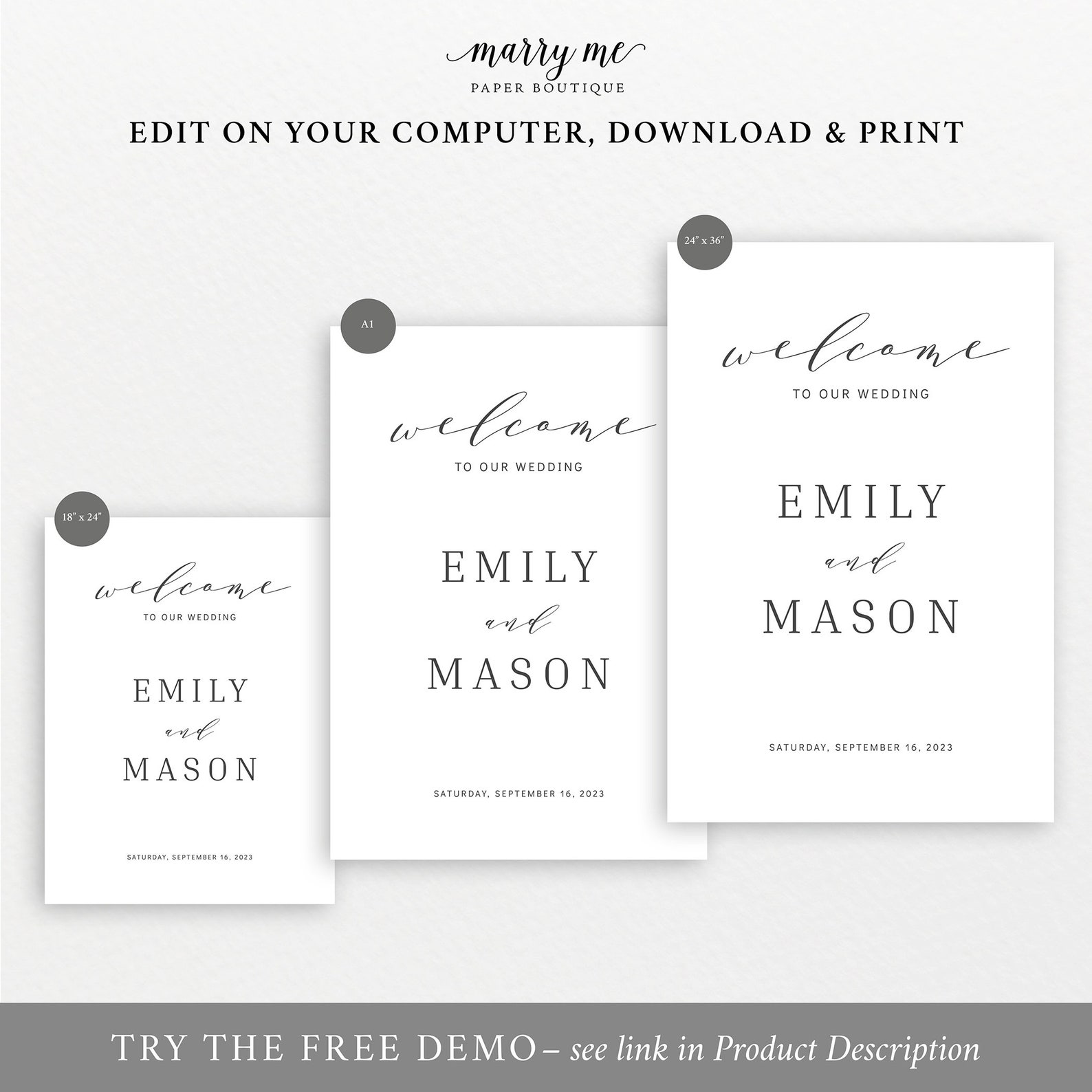 Wedding Welcome Sign Template Formal & Elegant Welcome to - Etsy