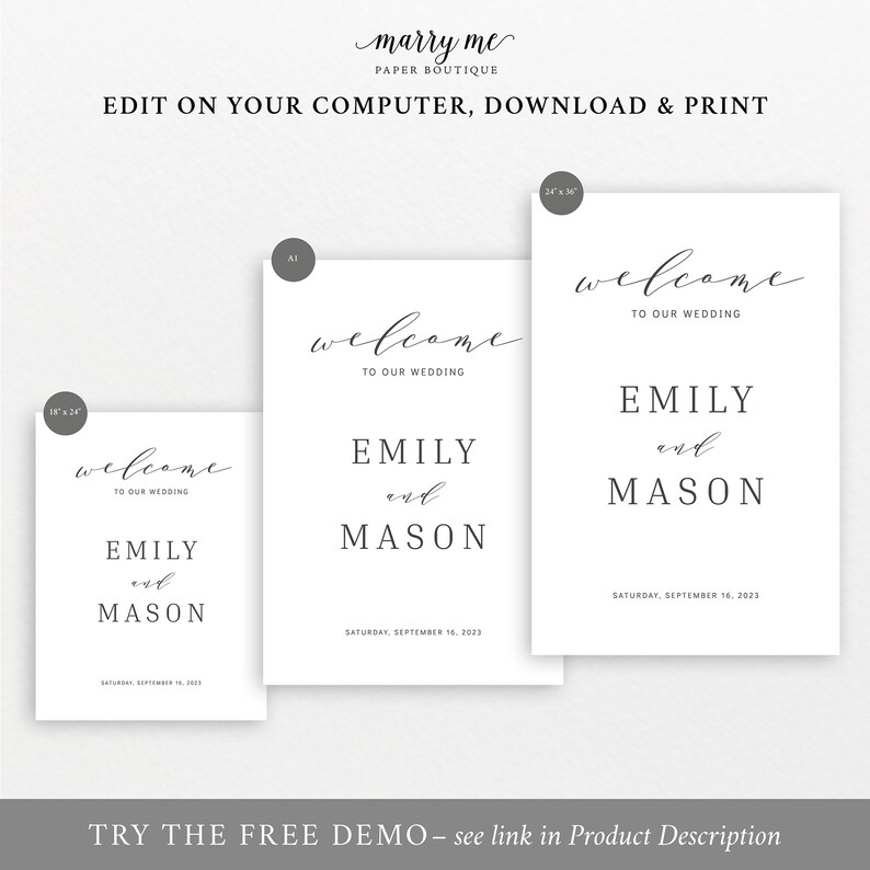 Wedding Welcome Sign Template Formal & Elegant Welcome to - Etsy