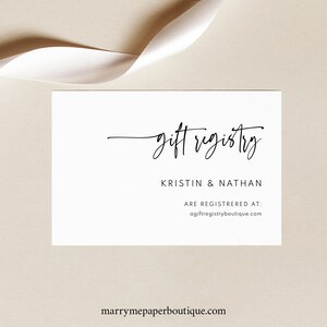 Gift Registry Card Template Modern Contemporary Simple - Etsy