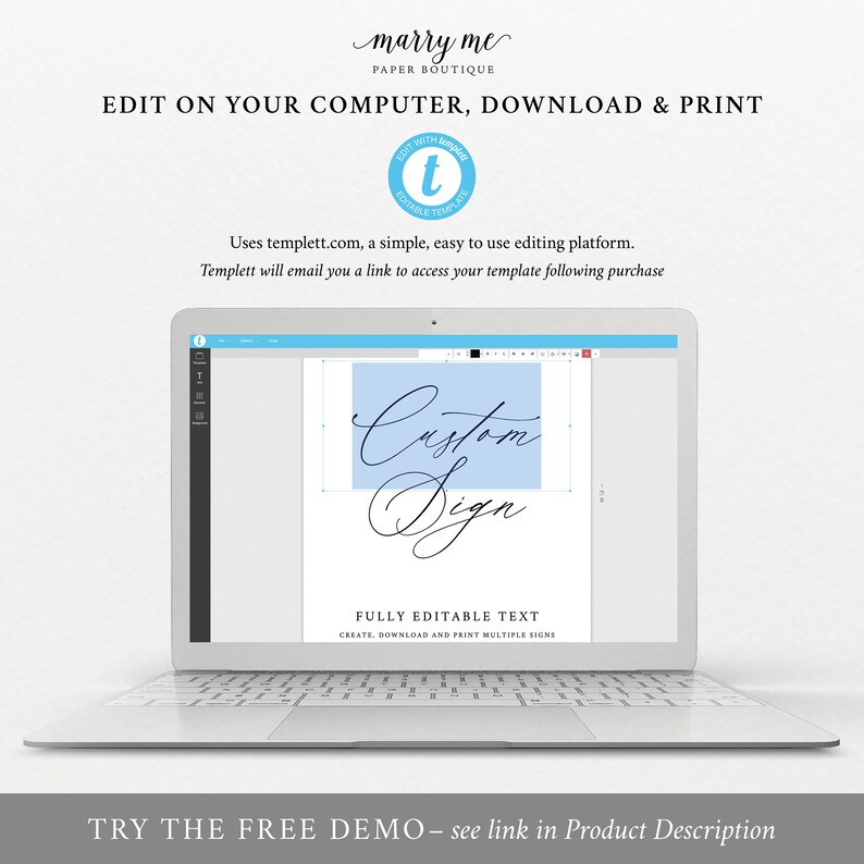 Create MULTIPLE Signs Template 8x10 Stylish Script Try | Etsy