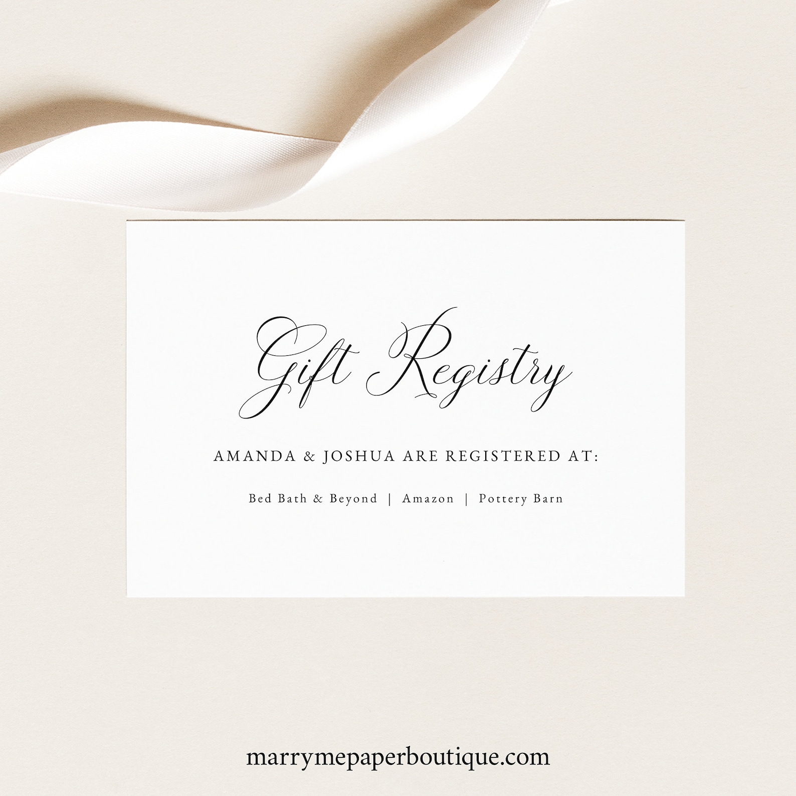 Wedding Registry Card Template Traditional Wedding - Etsy