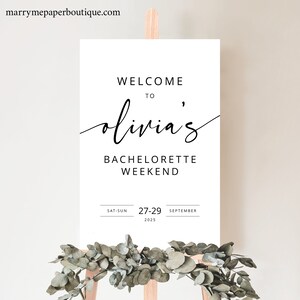 Bachelorette Party Welcome Sign Template, Modern Calligraphy, Editable ...