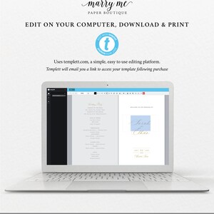 Four Page Wedding Program Template Calligraphy Design in - Etsy