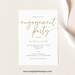 Engagement Party Invitation Template, Gold Modern Script, Engagement ...