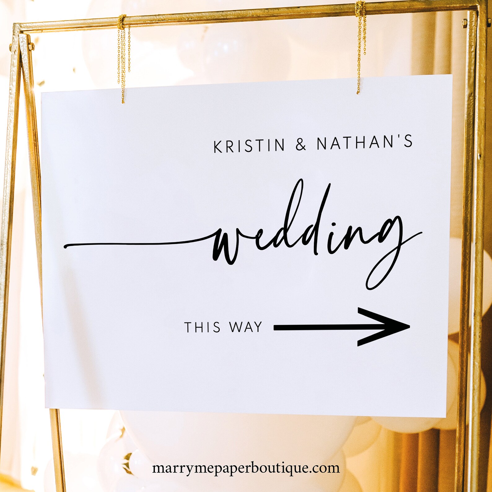 Wedding Direction Sign Template Modern Contemporary - Etsy
