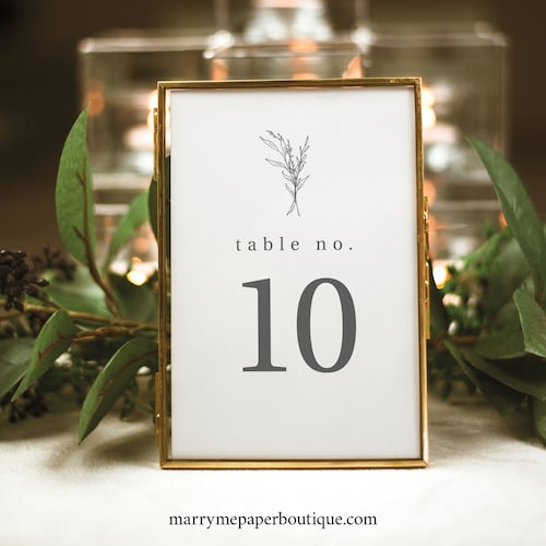Table Number Template Modern Rustic Table Number Printable | Etsy