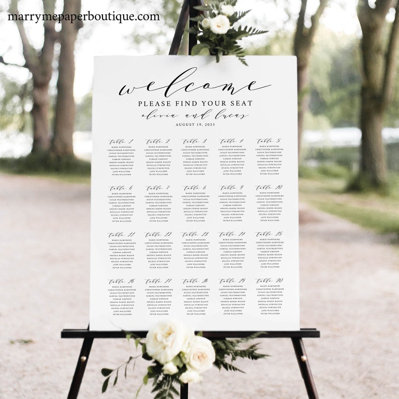 Wedding Seating Plan Sign Template TRY BEFORE You BUY | Etsy UK