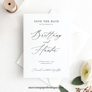 Save the Date Template Stylish Script Font Editable Instant - Etsy