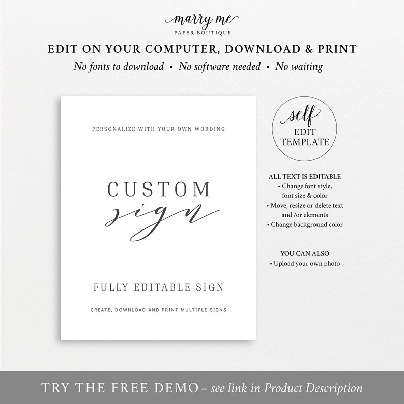 Create Multiple Signs Template Editable Instant Download | Etsy