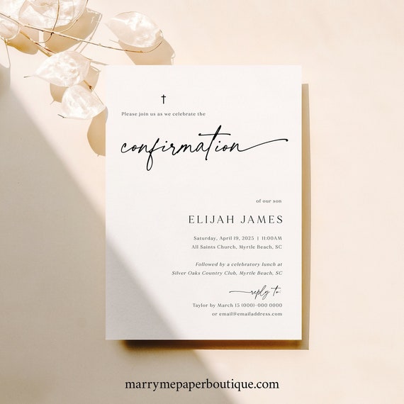 Confirmation Invitation Design Modern Confirmation Invitation Template