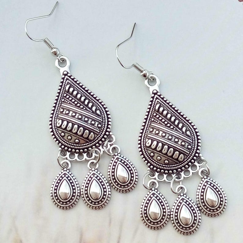 Bohemian Earrings, Boho Earrings, Ethnic Earrings, Hook Boho Earrings ...