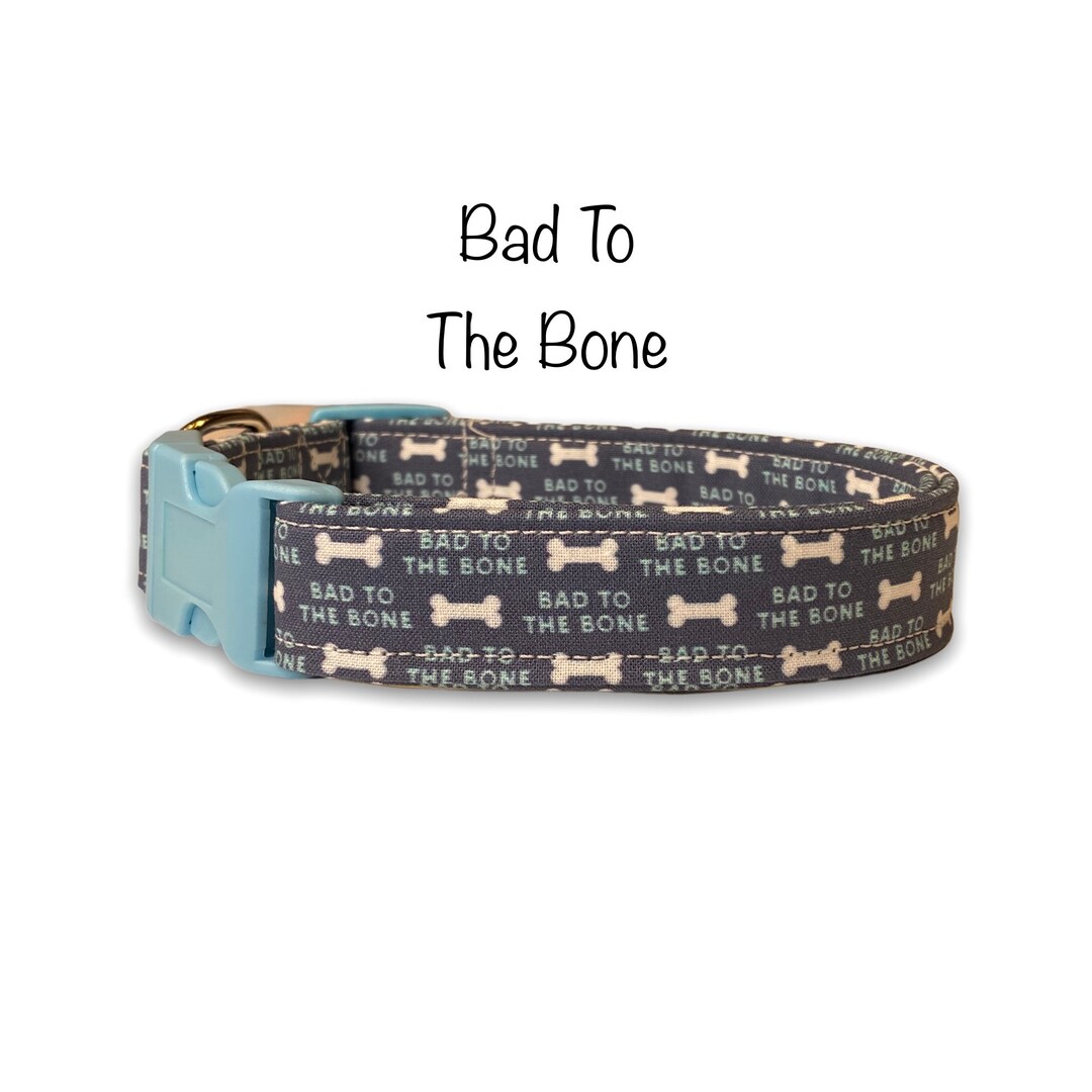 Bad to the Bone Dog Collar, Dog Collar, Funny Dog Collar, Eco Friendly ...