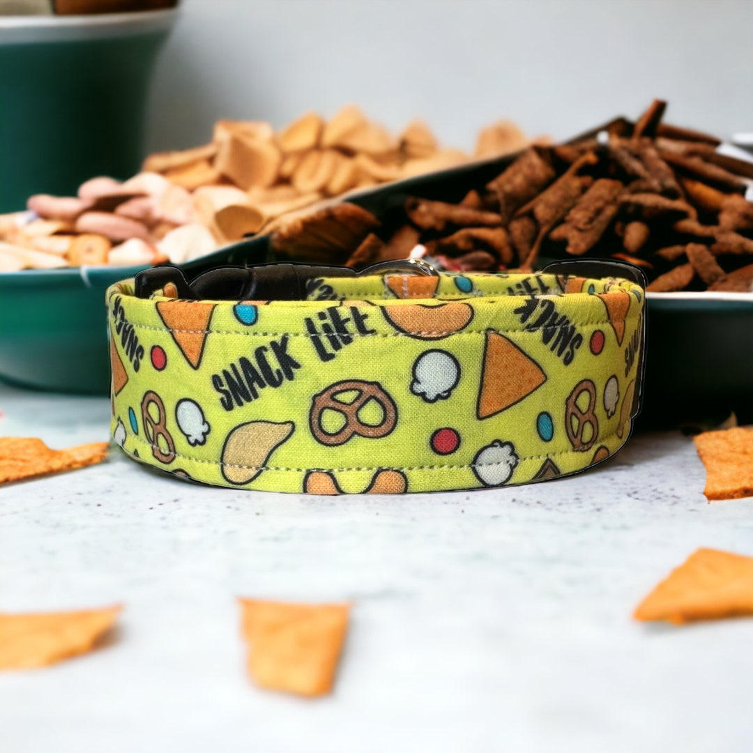 Snack Life Dog Collar, Funny Dog Collar, Food Dog Collar, Side Release ...