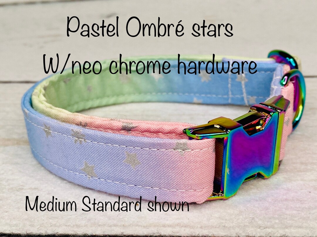 Ombré Stars Dog Collar: Adjustable Pastel Collar With Neo Chrome Buckle ...