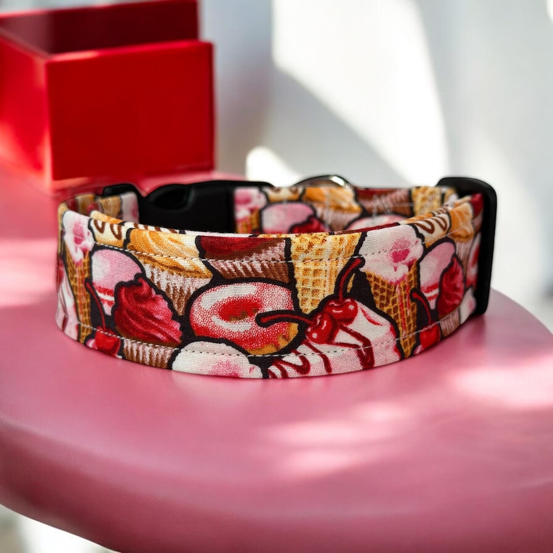 Donuts and Ice Cream Dog Collar, Handmade Side Release Collar, Girl Dog ...
