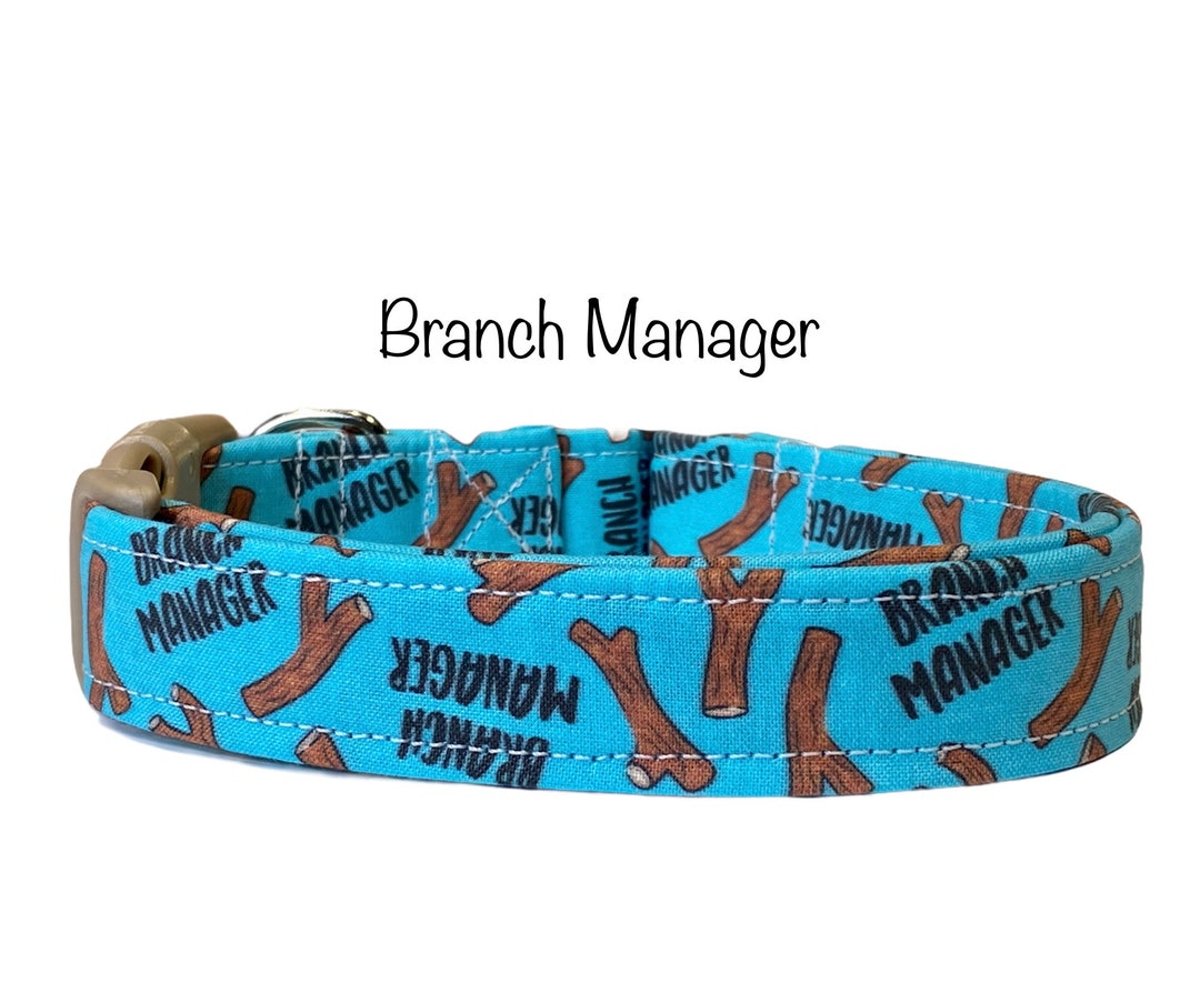 Funny 'branch Manager' Dog Collar: Eco-friendly Blue Collar, Handmade ...