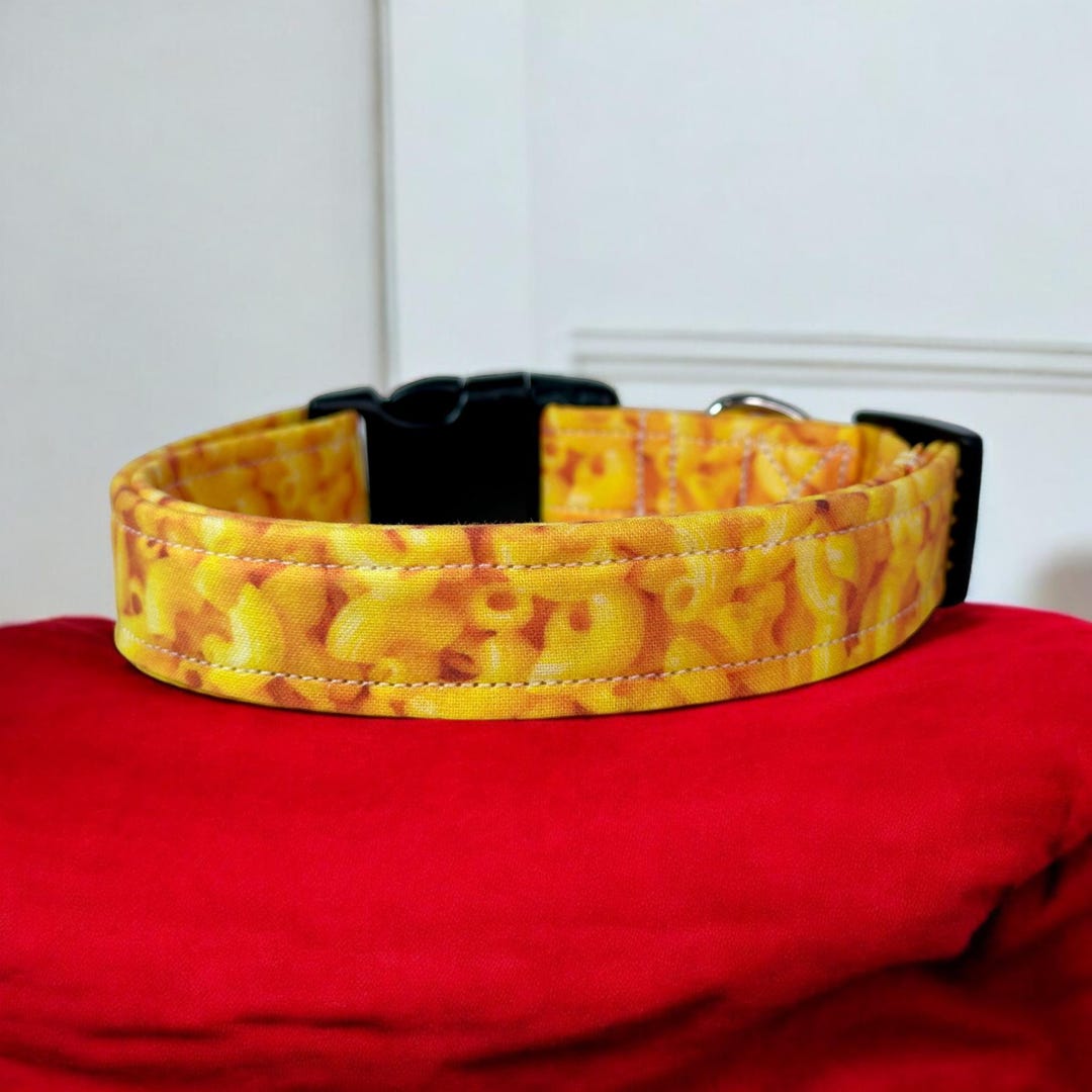 Macaroni and Cheese Dog Collar: Funny Washable Fabric Collar, Funny Dog ...