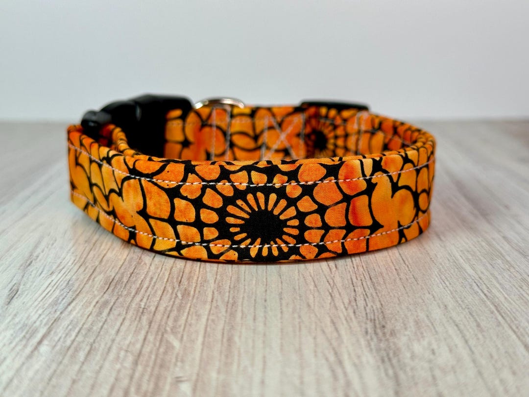 Handmade Halloween Dog Collar: Spider Web Fabric, Washable, Handmade ...