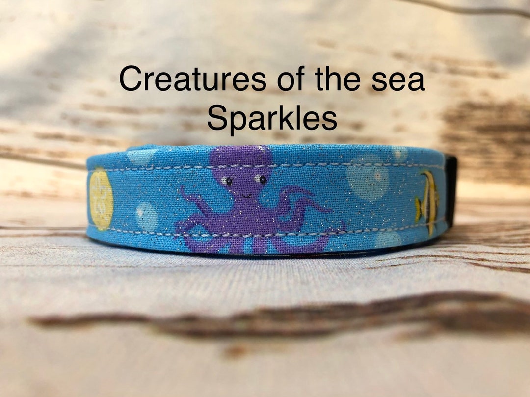 Sea Creature Dog Collar, Fish Dog Collar, Sparkles, Ocean Life ...