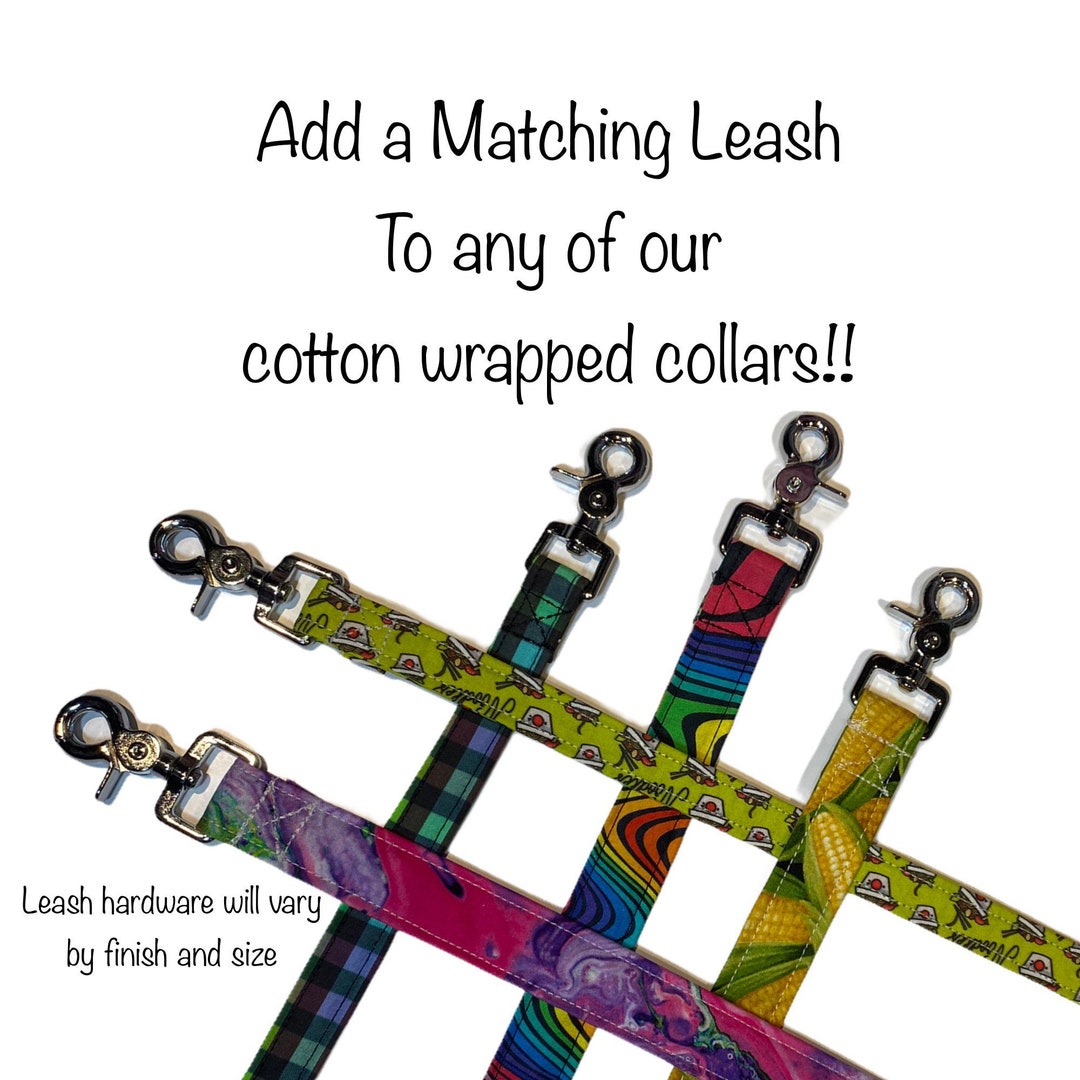 Custom Fabric Wrapped Nylon Dog Leash: Print to Match Collar, Add-on ...