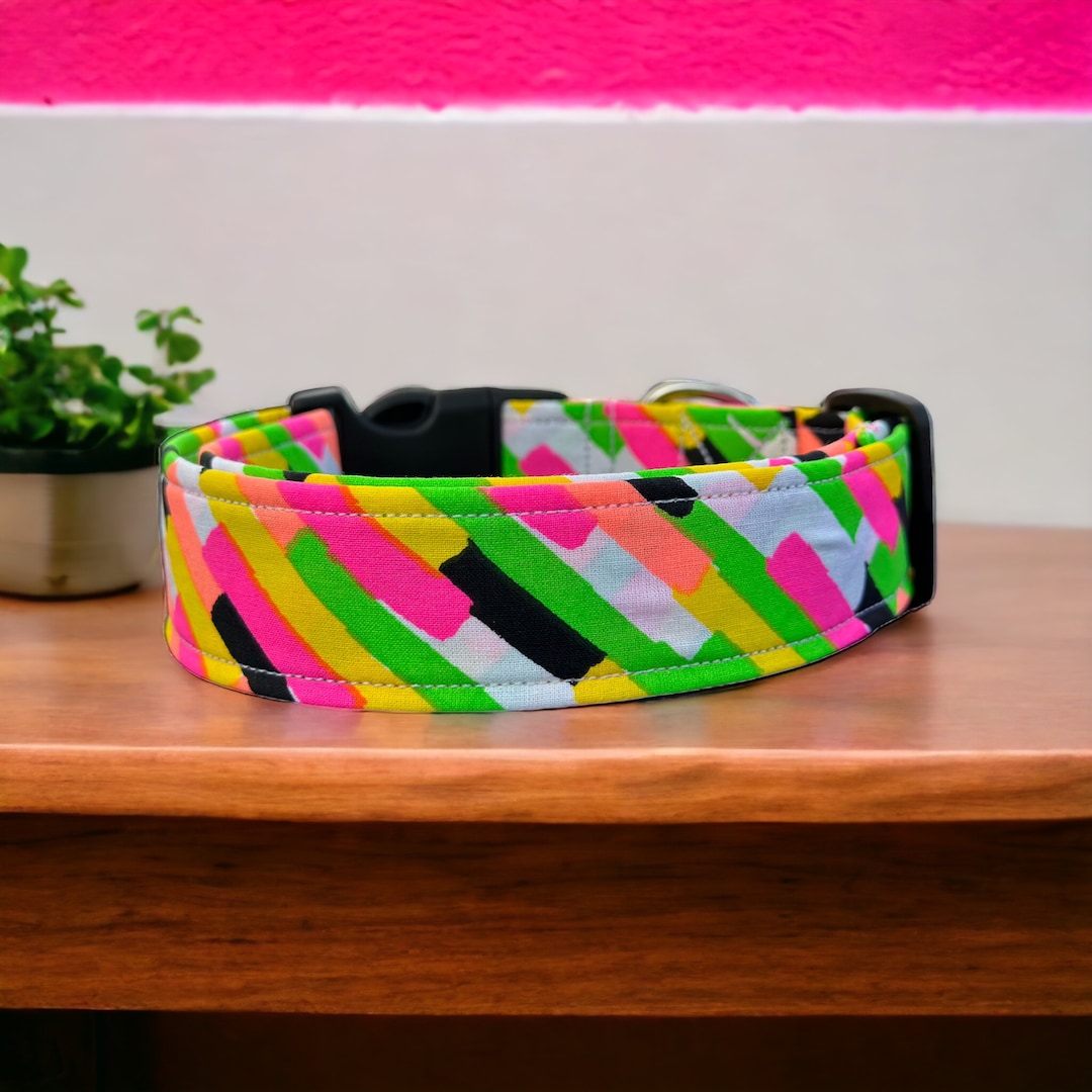 Neon Dog Collar, Girl Dog Collar, Boy Dog Collar, Adjustable Side ...
