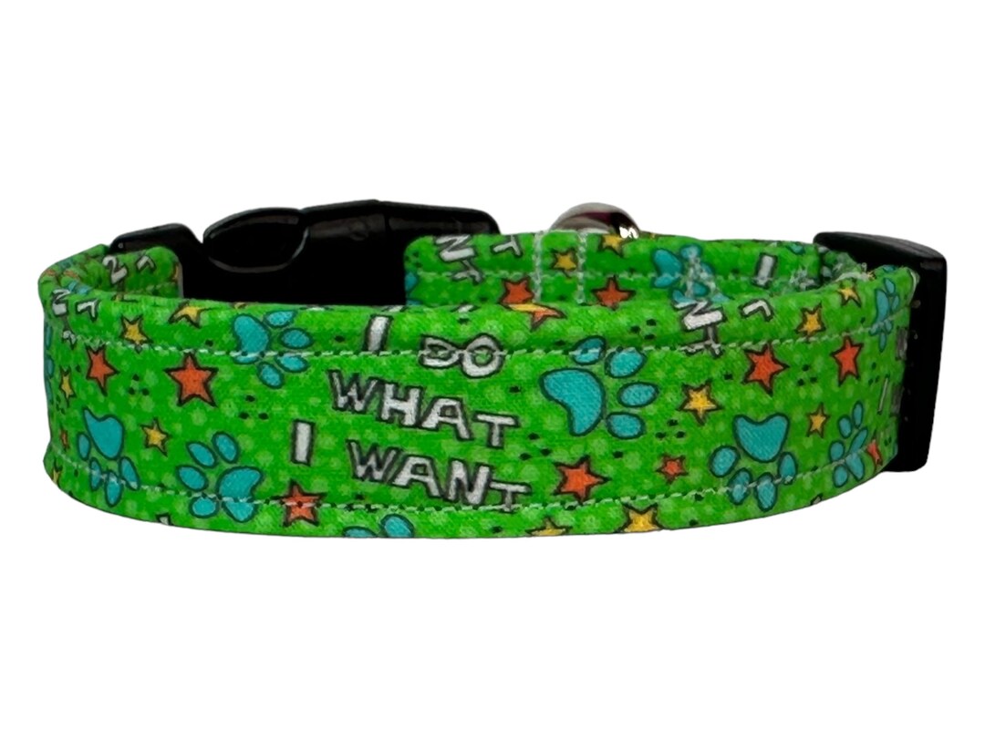 Funny Dog Collar, "i Do What I Want", Adjustable Washable Handmade ...