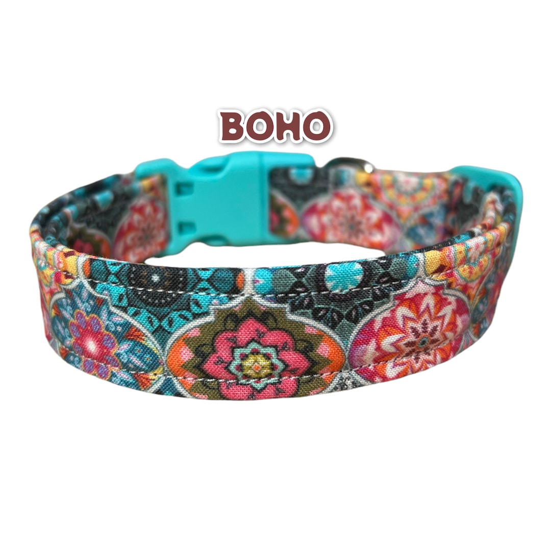 Boho Dog Collar: Adjustable Side Release, Bohemian Style, Handmade ...
