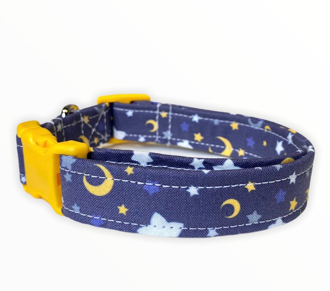 Dog Collar, Moon Dog Collar, Stars Dog Collar, Fabric Dog Collar ...