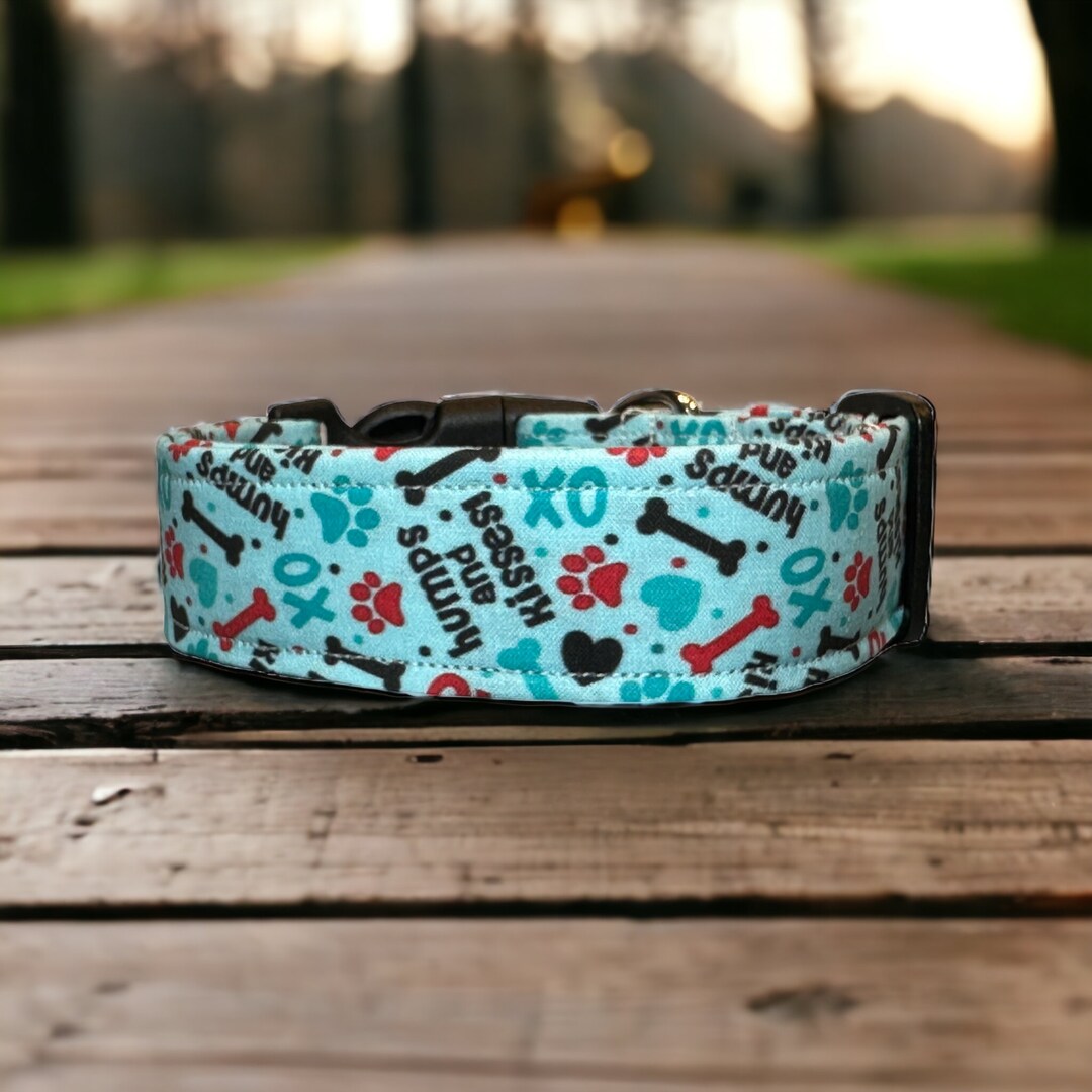Humps and Kisses Dog Collar, Funny Dog Collar, Side Release Adjustable ...