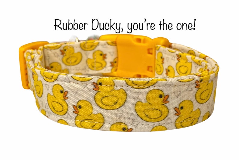 Handmade Yellow Duck Dog Collar: Adjustable Fabric Collar - Etsy
