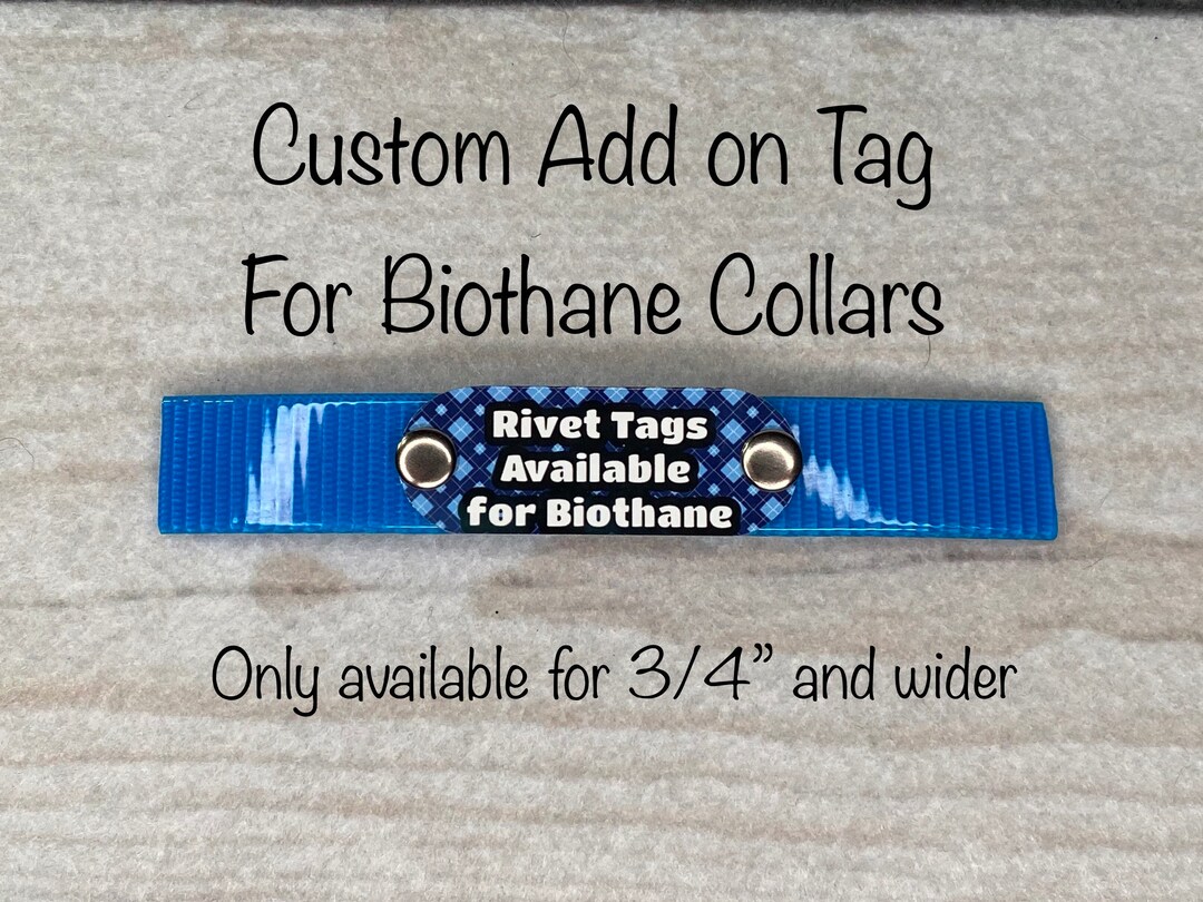 Custom Rivet Pet ID Tag: Biothane Collar Add-on, Funny Handmade Dog ...