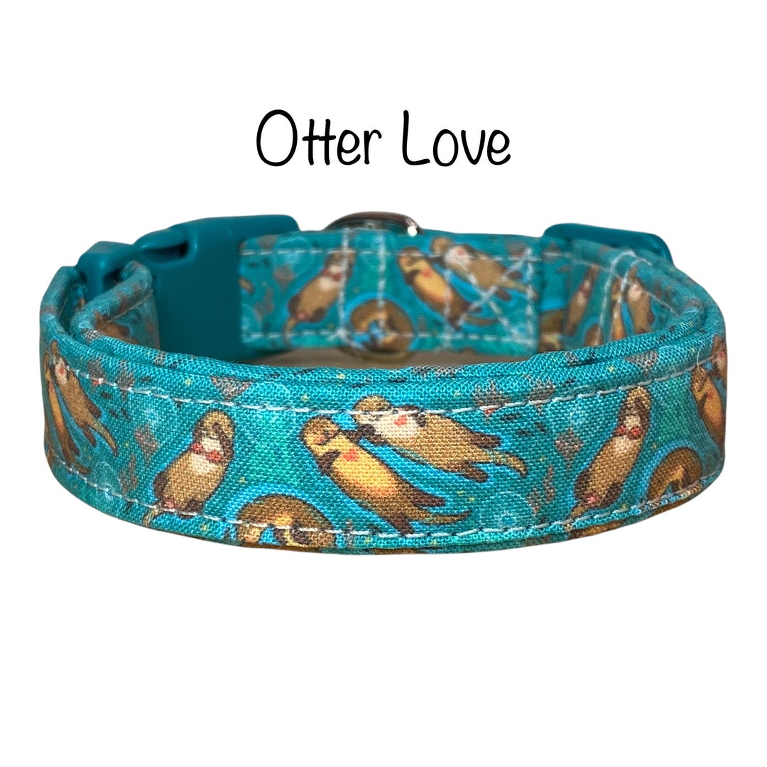 Otter Dog Collar, Dog Collar, Teal Dog Collar, Funny Dog Collar ...