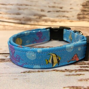 Sea Creature Dog Collar, Fish Dog Collar, Sparkles, Ocean Life ...