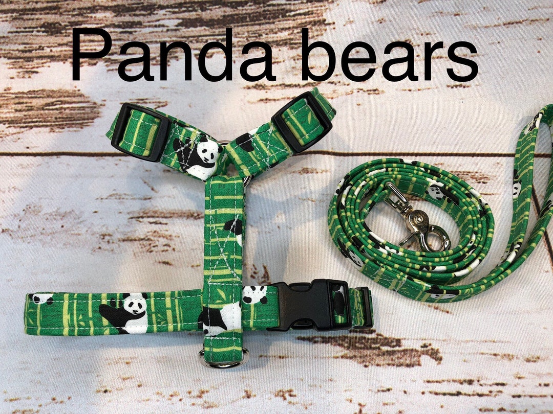 Panda Bear Dog Harness and Leash Set: Adjustable Step-in or Standard ...