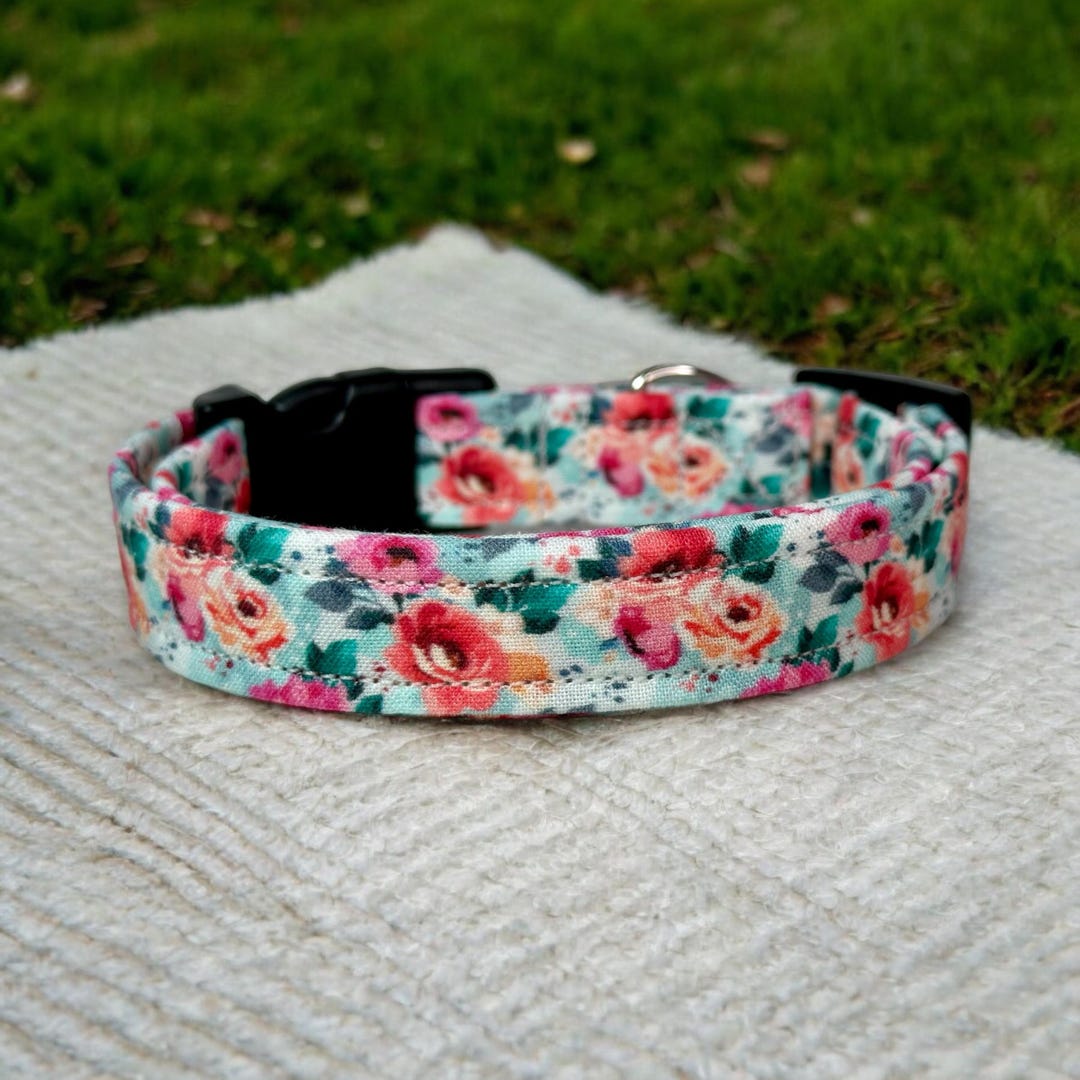 Floral Dog Collar, Dog Collar Girl, Handmade Dog Collar, Custom Dog ...