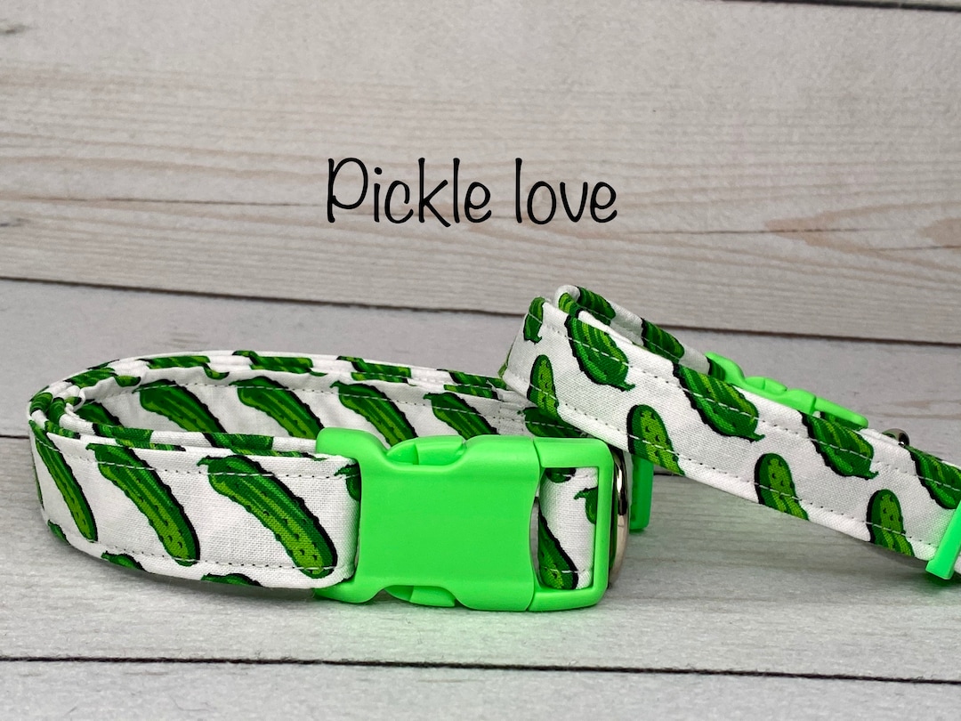 Pickle Dog Collar: Funny Food Print, Adjustable, Washable - Etsy