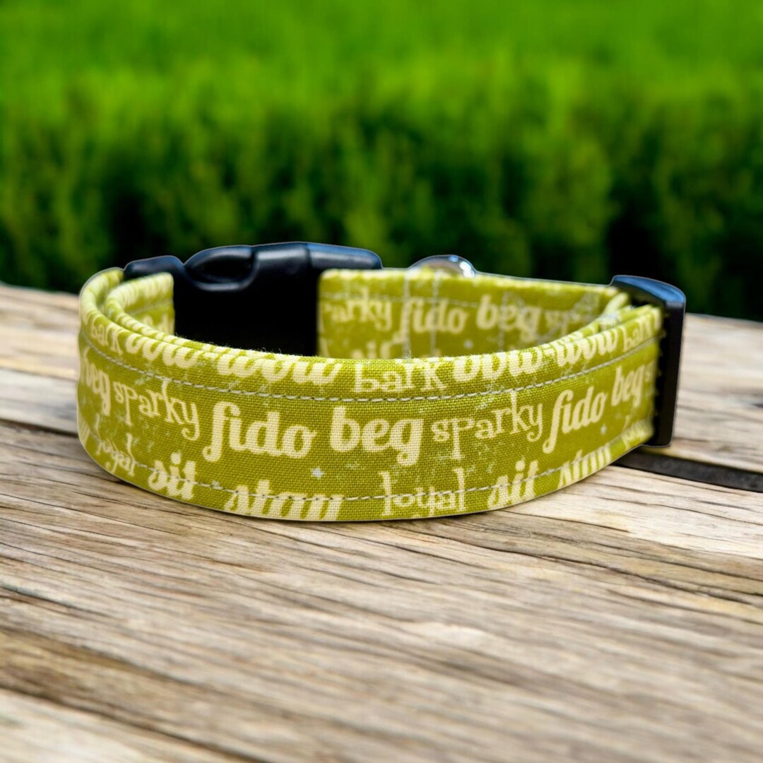 Funny Dog Words Collar: Handmade Washable Adjustable Side Release ...