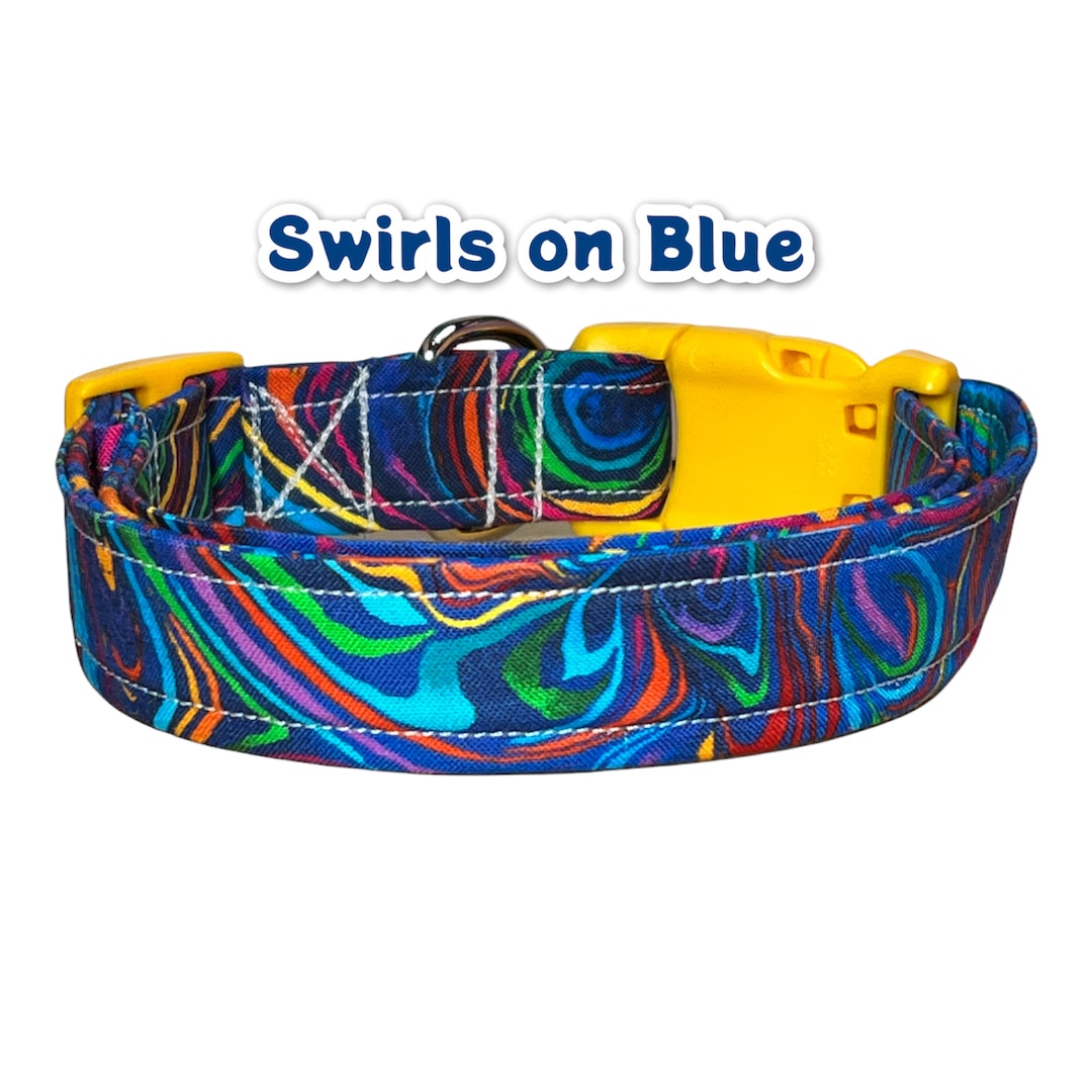 Swirl Dog Collar: Colorful Washable Side Release Collar, Handmade Funny ...