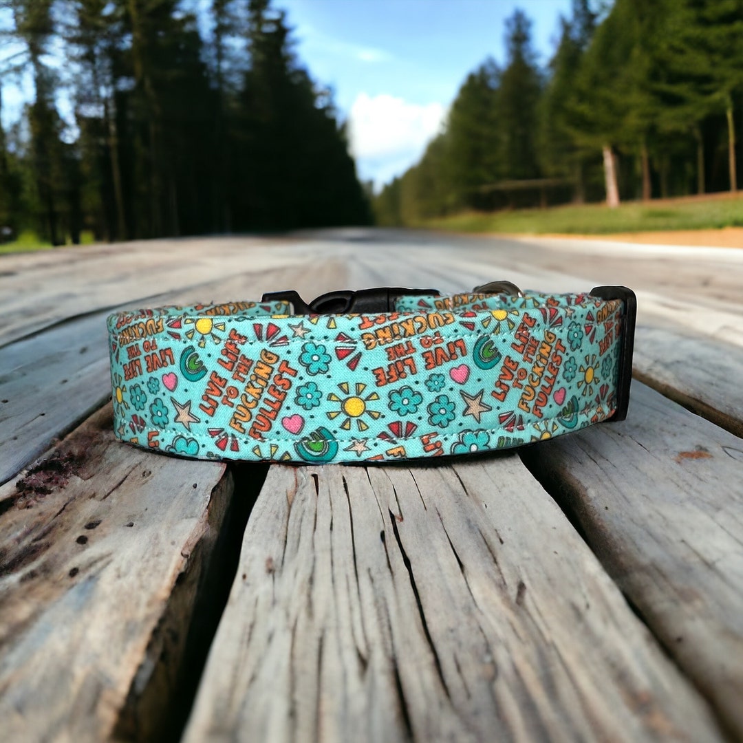 Funny Dog Collar: "live Life to the Fullest", Handmade Adjustable ...