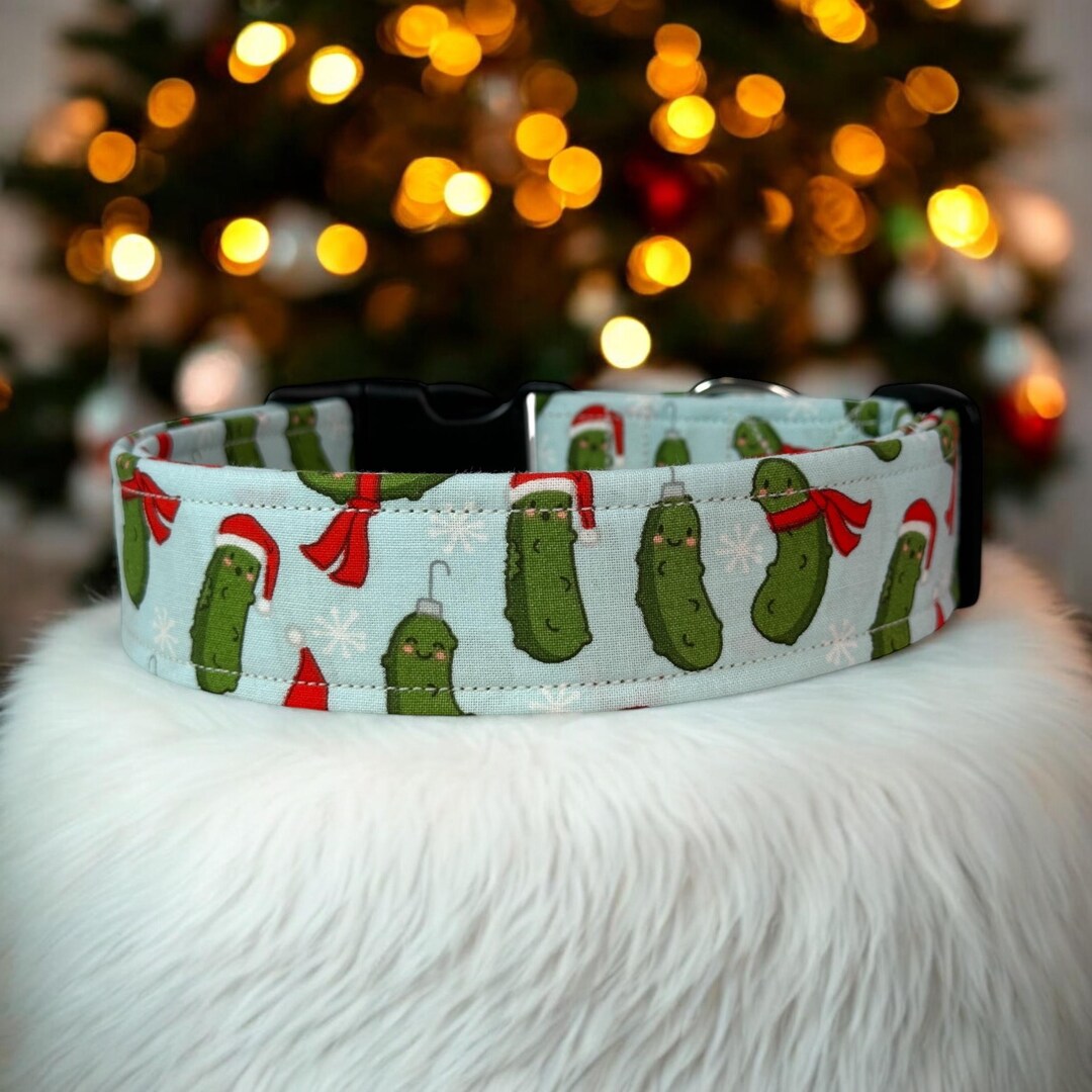 Christmas Pickle Dog Collar: Handmade Adjustable Side Release, Handmade ...