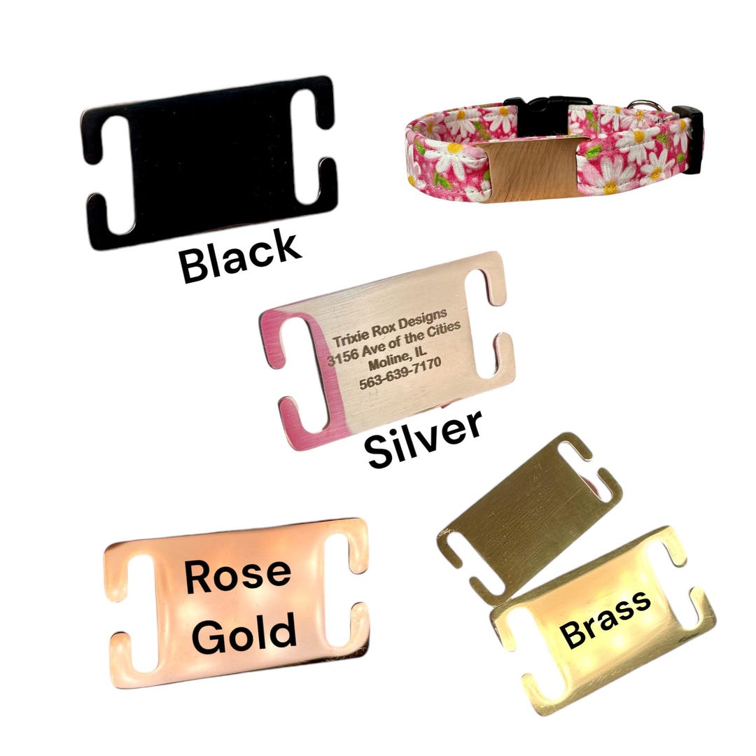 Engraved Metal Slide on Pet Tag for Collars or Harnesses, Laser ...