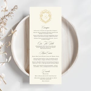 Dark Floral Renaissance Menu Template | Wedding, Bridal Shower, Baby ...