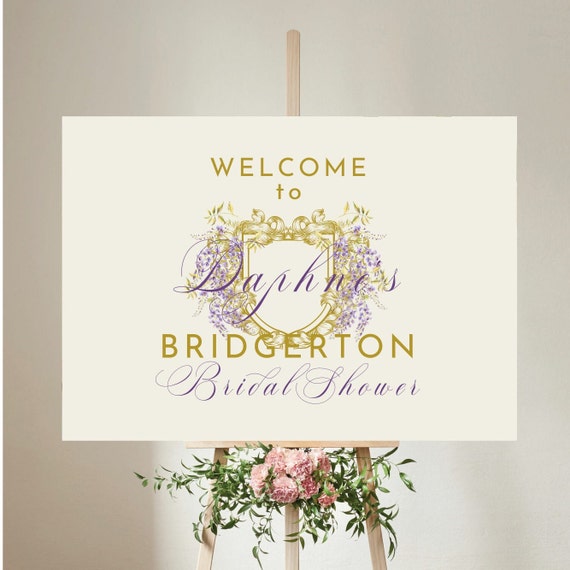 Digital Prints Prints Canva Bridal Shower The 'Bridgerton' Welcome Sign ...