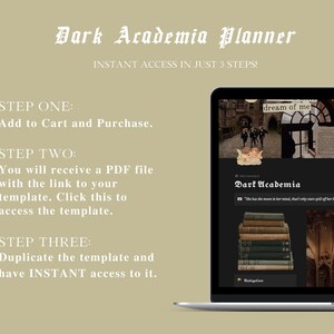Dark Academia Planner Notion Template - Etsy