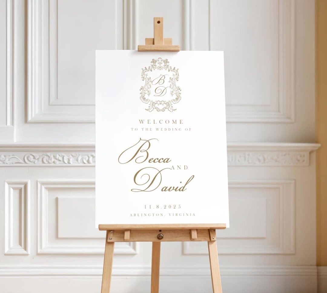 Printable Vintage Rococo Welcome Sign Template | Templett, Wedding ...