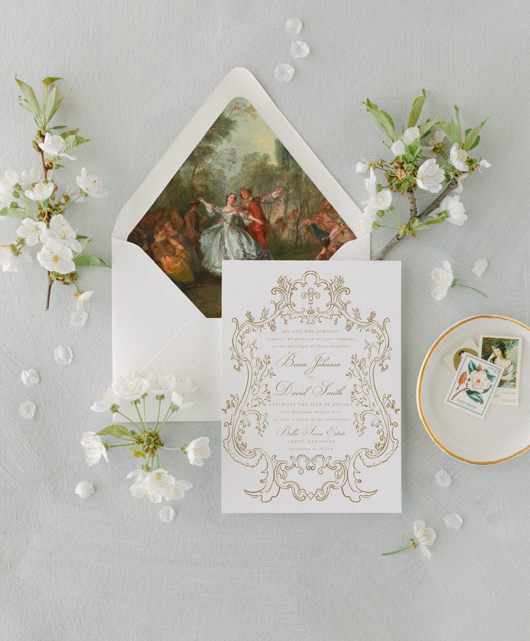 Printable Vintage Rococo Invitation Template | Templett, Elegant ...