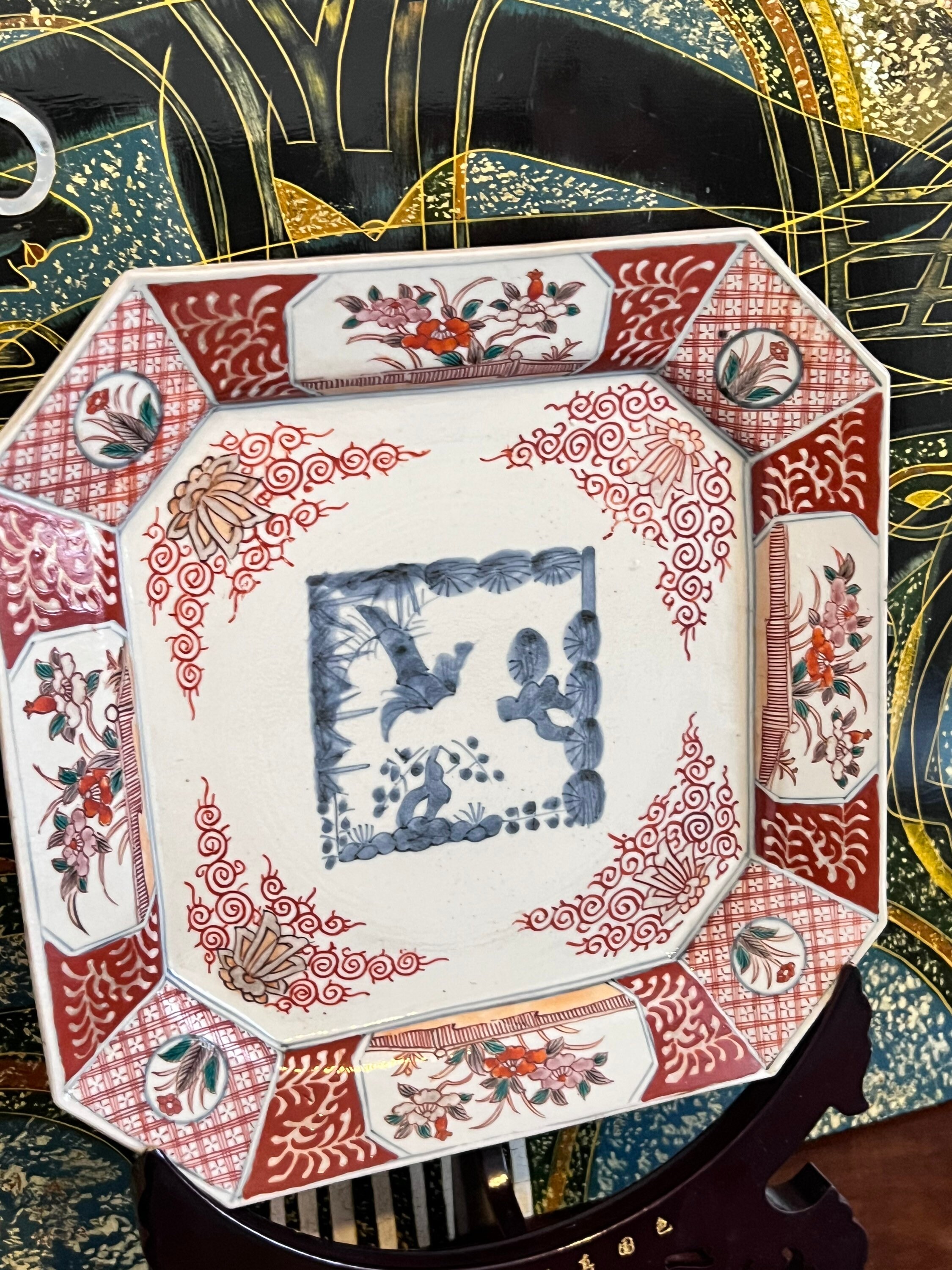 Antique Japanese Imari Porcelain Plate, 19th Century Imari Octagonal ...